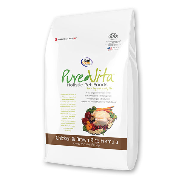 Pure Vita Dog Food Chicken and Brown Rice 25 LB – Zamzows store